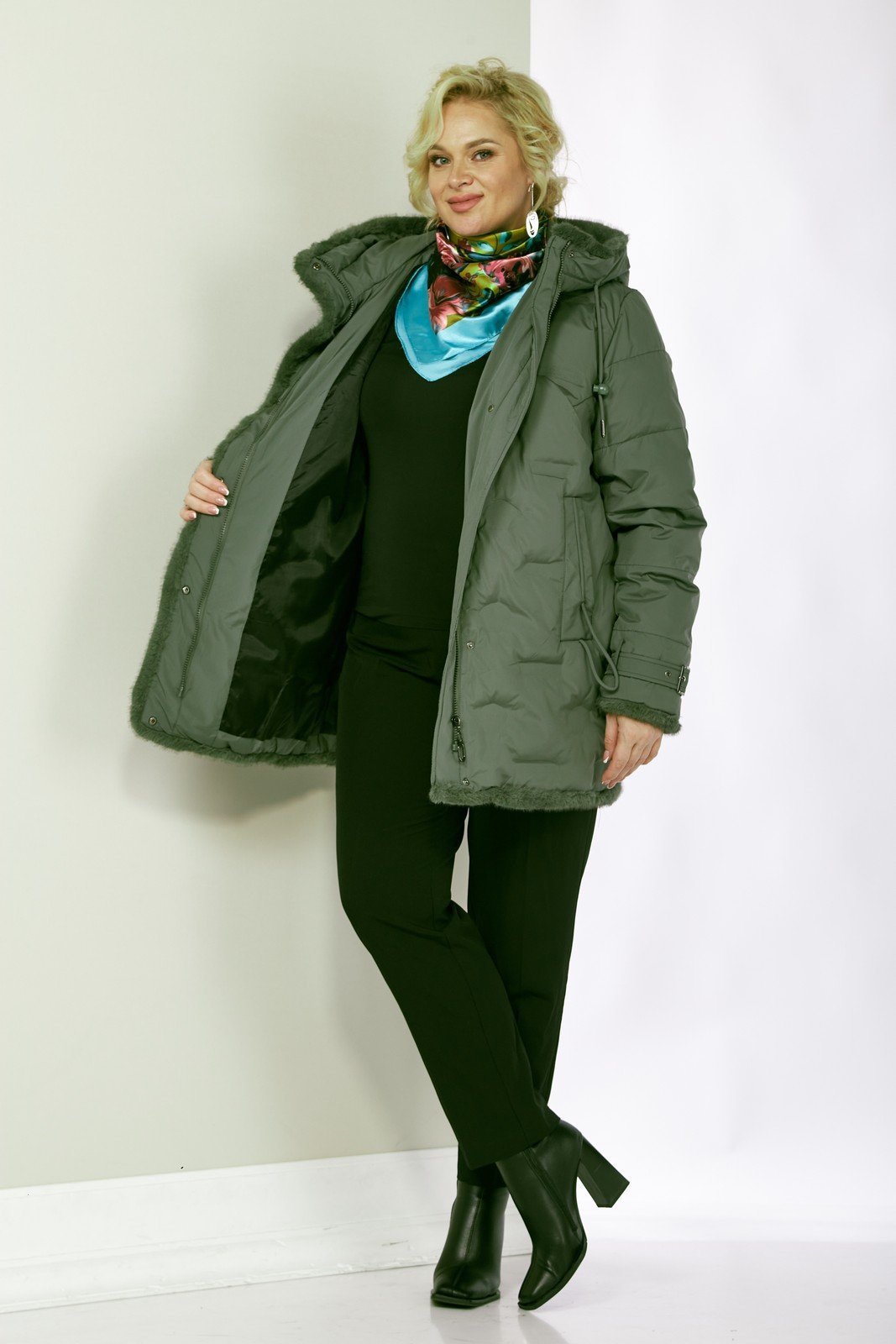 Куртка 2133 олива Shetti купить в интернет магазине Велесмода